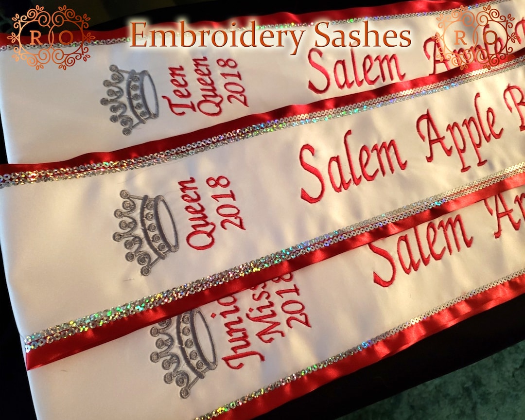 Customized Embroidery Lace Sash Custom Lace Sash Lace Sash Customize ...