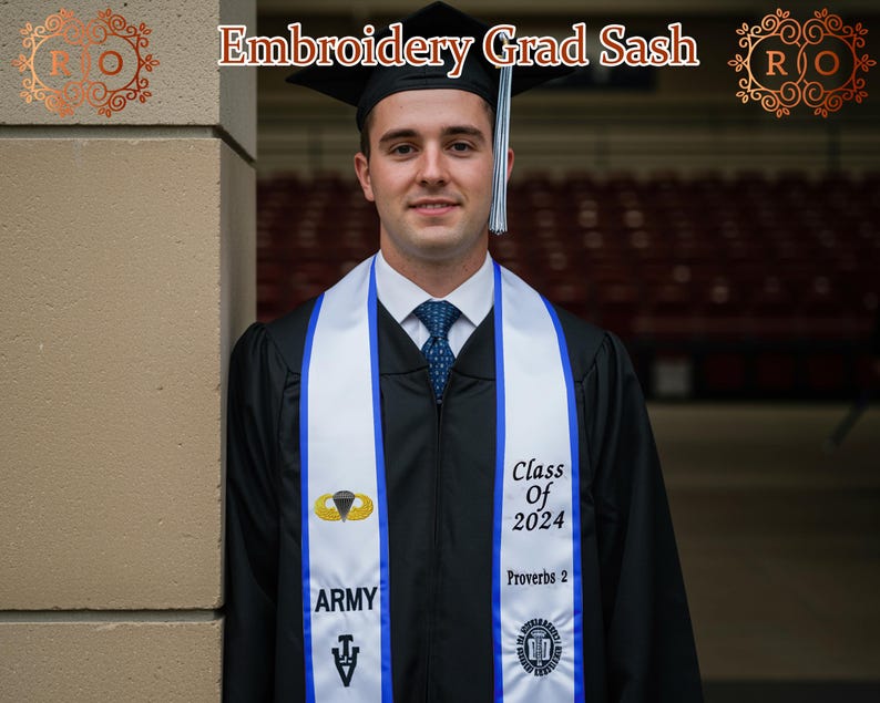 Custom Embroidery Graduation Stole, Custom Graduation Stoles/sashes ...