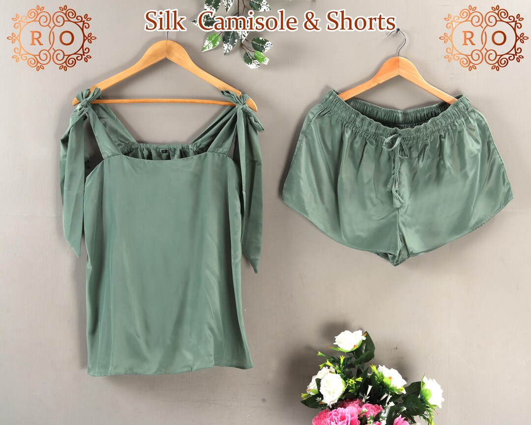 Luxury Silk Camisole and Short Set for Women Women's Satin Sleepwear ...