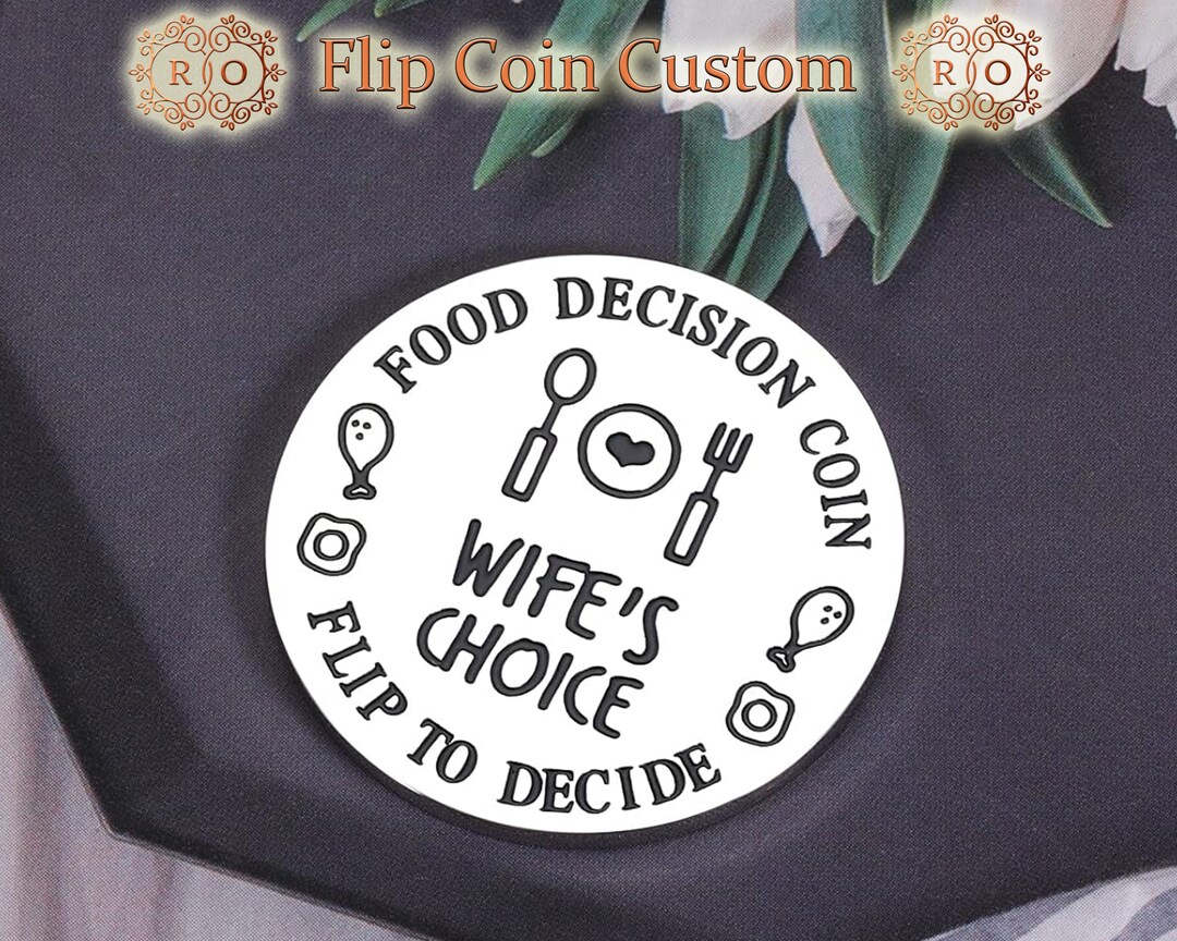 Personalized Engraved Flip Coin Husband or Wife Choice Food Decision ...