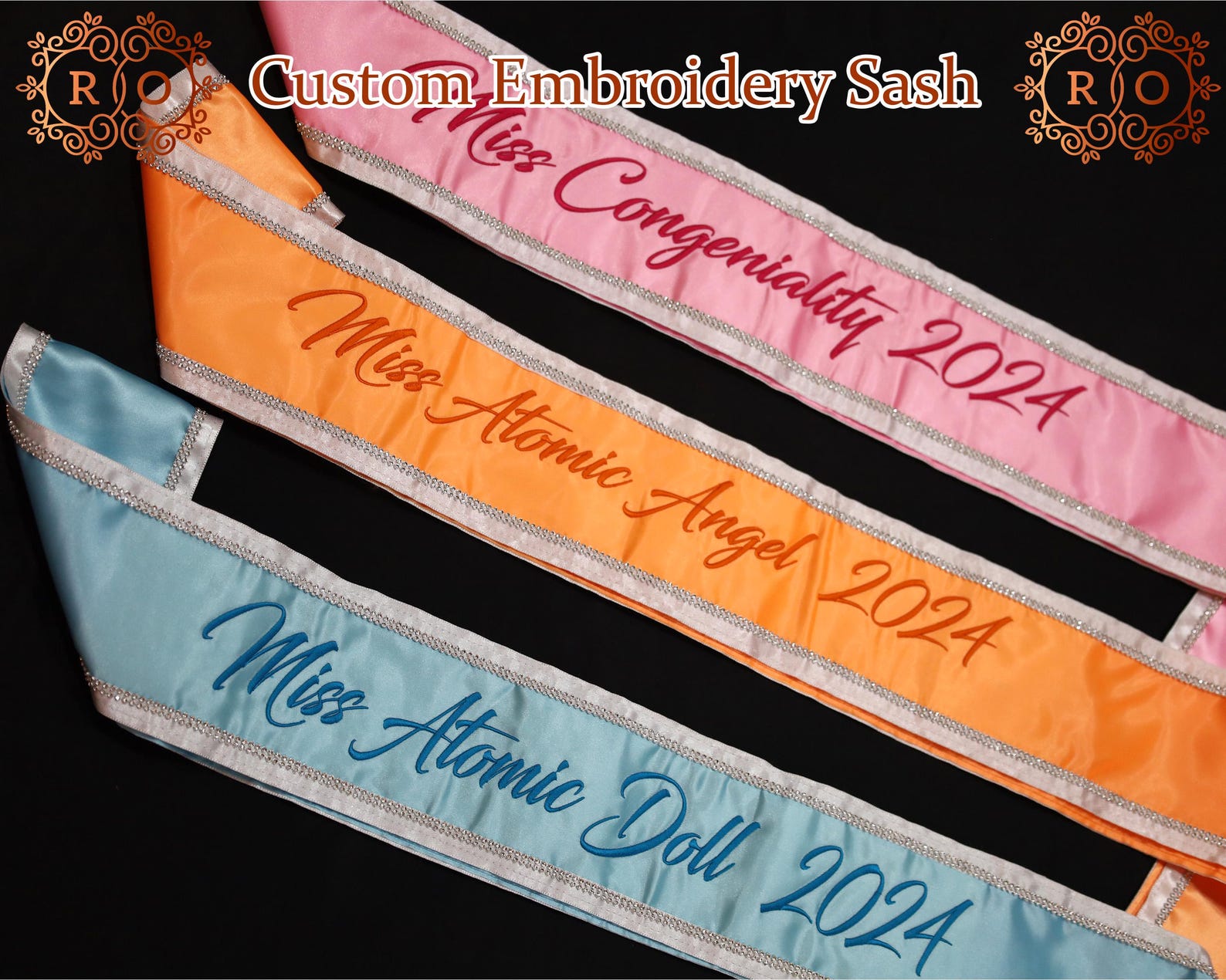 Customized Embroidery Lace Sash Custom Lace Sash Lace Sash Customize ...