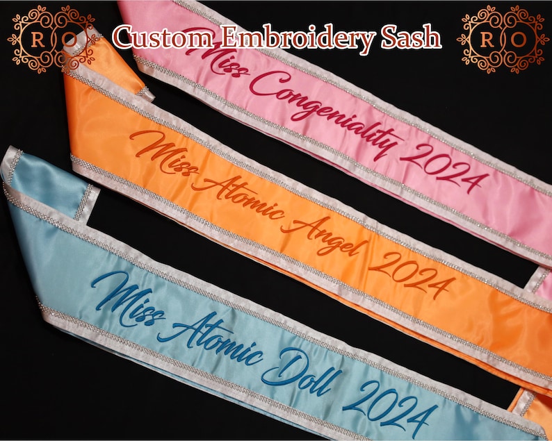 Customized Embroidery Lace Sash Custom Lace Sash Lace Sash Customize ...
