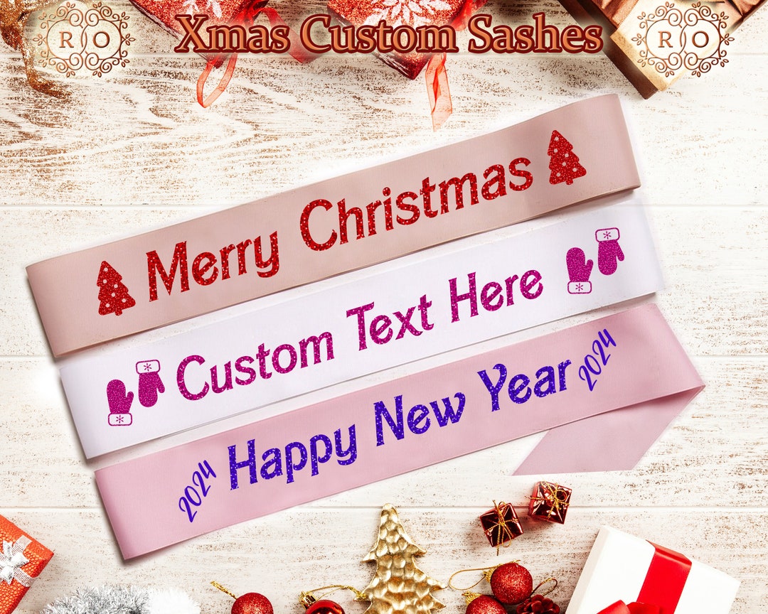 Customized Christmas Party Sash Holiday Sash Christmas - Etsy