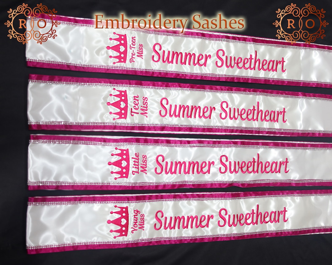 Personalized Embroidery Lace Sash Custom Lace Sash Lace Sash Customize ...