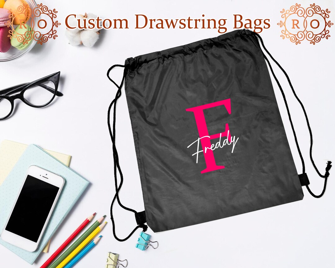 Customized Drawstring Custom Gym Drawstring Bag Personalized Name Drawstring Bag Bridal Party ...