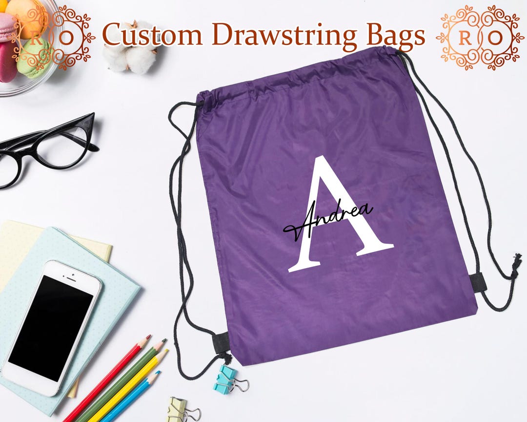 Personalized Bag With Name - Custom Drawstring Backpack Cinch Sack Bags ...