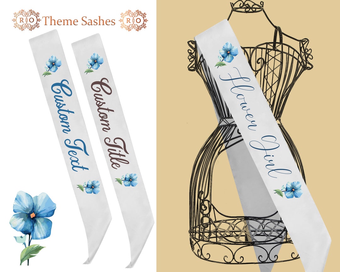 Custom Flower Girl Sash Bridal Party Sashes, Bridal Shower Sash, Pink ...