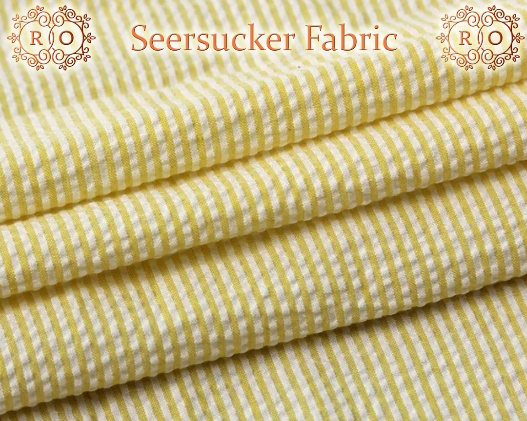 Seersucker Fabric by the Yard Half Yard Many Colors Designer Seersucker ...