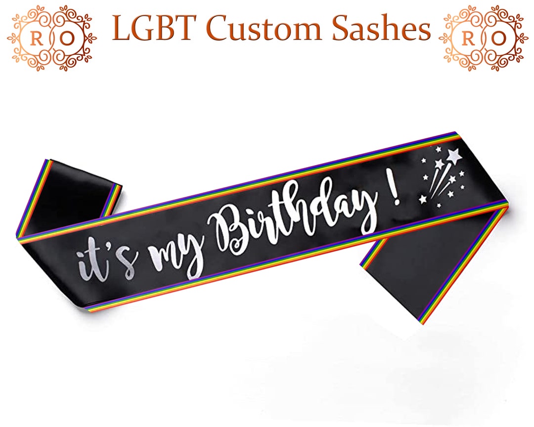 Lesbian Bachelorette Party Rainbow Sash LGBTQ Sash for Bride Pride Gay ...