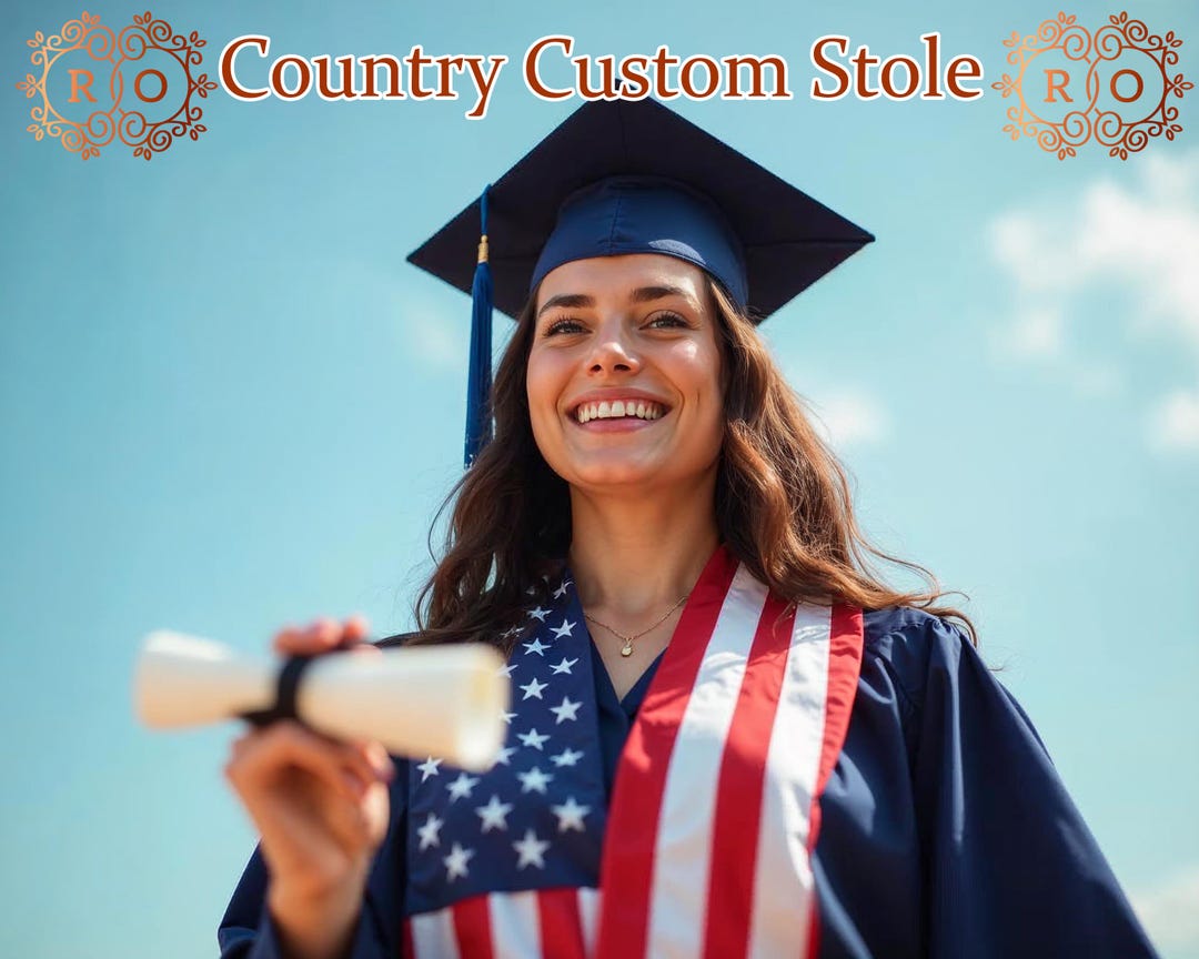 Country Flag Graduation Stole Sash - All Mixed Country Flag Graduation ...