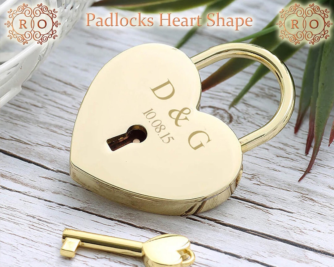 Heart Shape Padlock, Personalized Engraved Padlock, Love Lock, Engraved ...