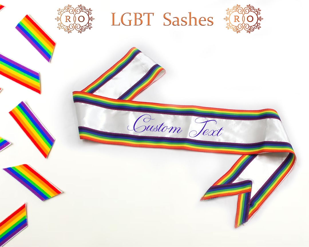 Customized LGBT Sash, Personalised Sash, Bridesmaid Sash, Rainbow Hen ...