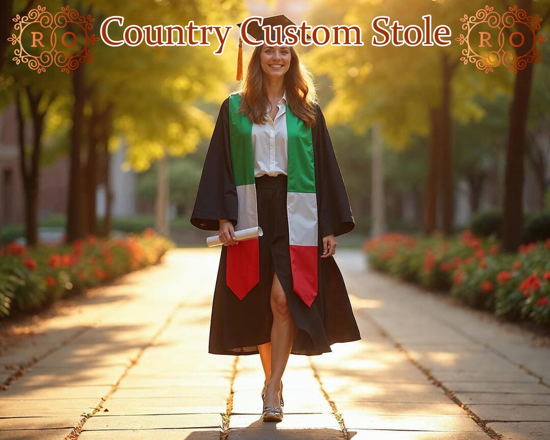 Country Flag Graduation Stole Sash All Mixed Country Flag Graduation ...