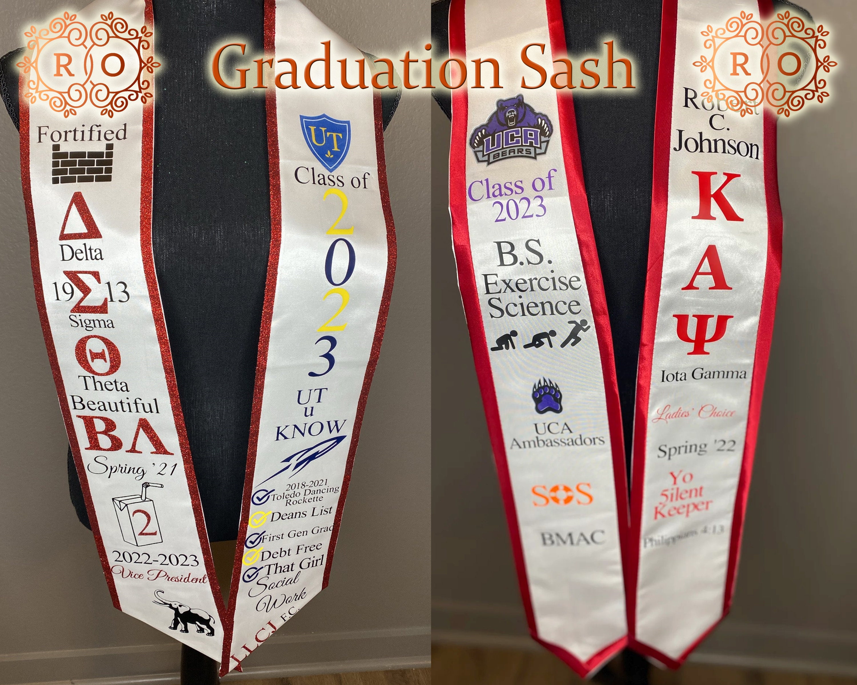 Graduate University Stole Graduation Stole Sash Personalized College ...
