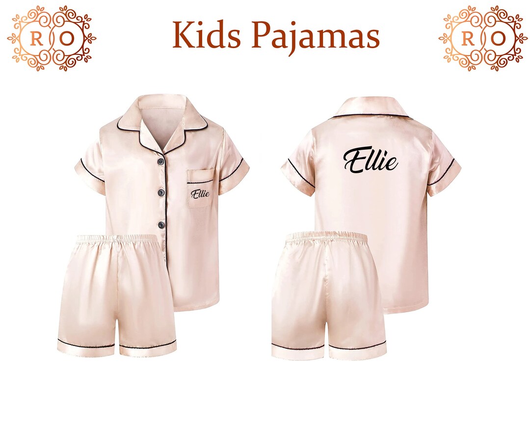 Kids Personalised Pyjamas With Piping | Monogram Pjs | Personalised ...