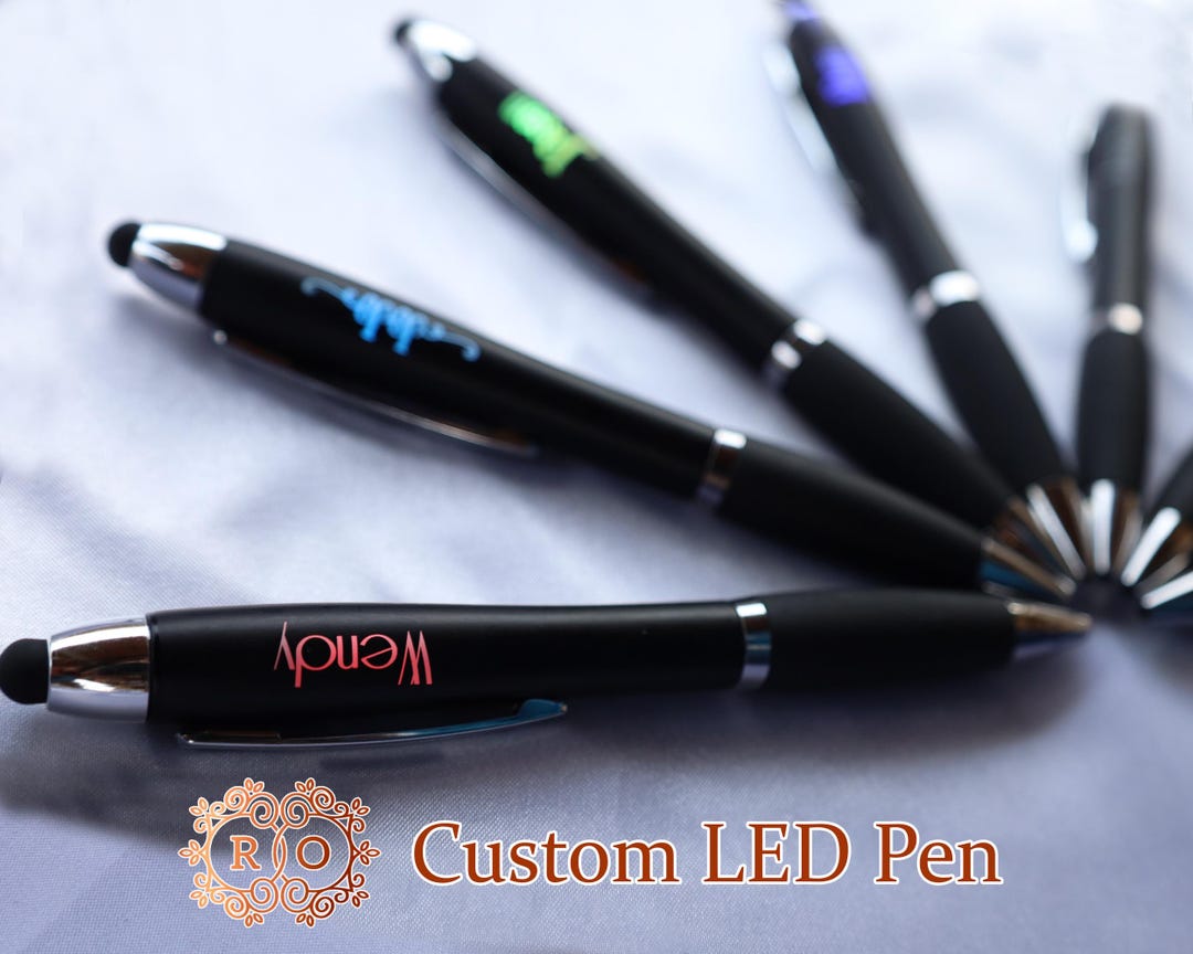 Custom LED Pens｜set of Custom Engraved Soft Touch Pen｜personalized Pens ...