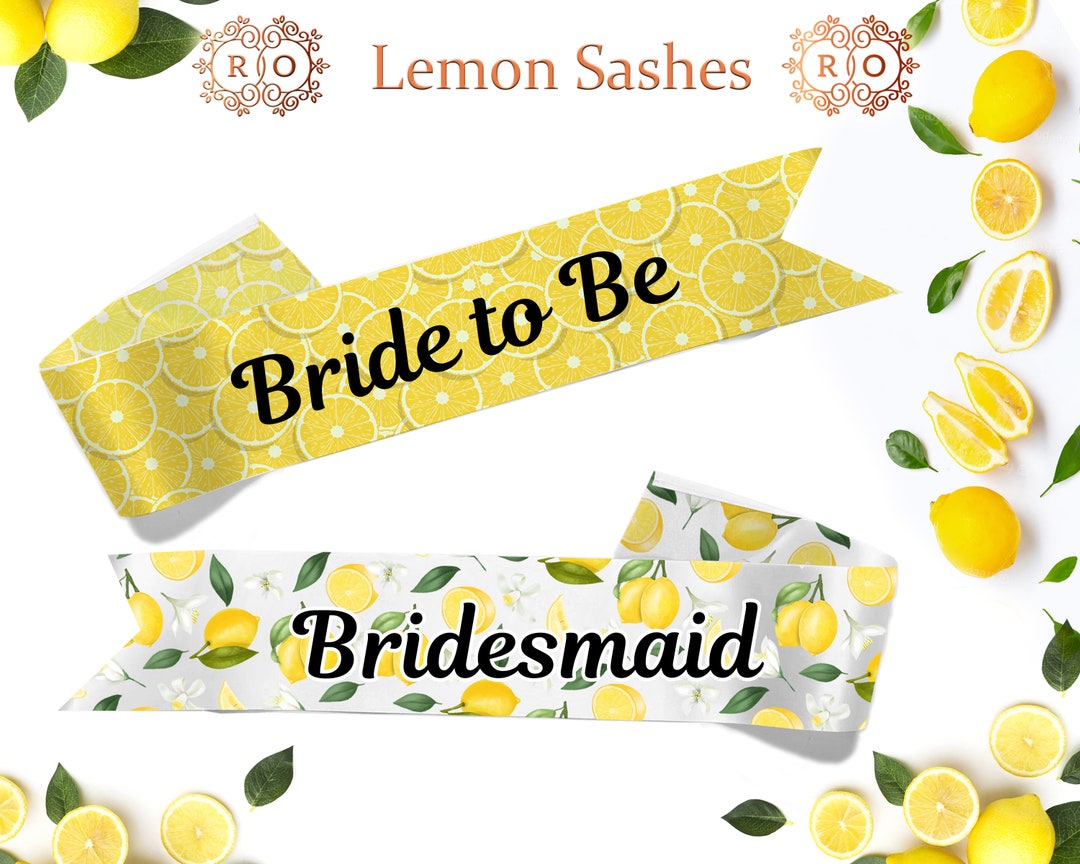 Personalized Lemon Sash Custom Theme Sash Bridesmaid Lemon Theme Sash ...