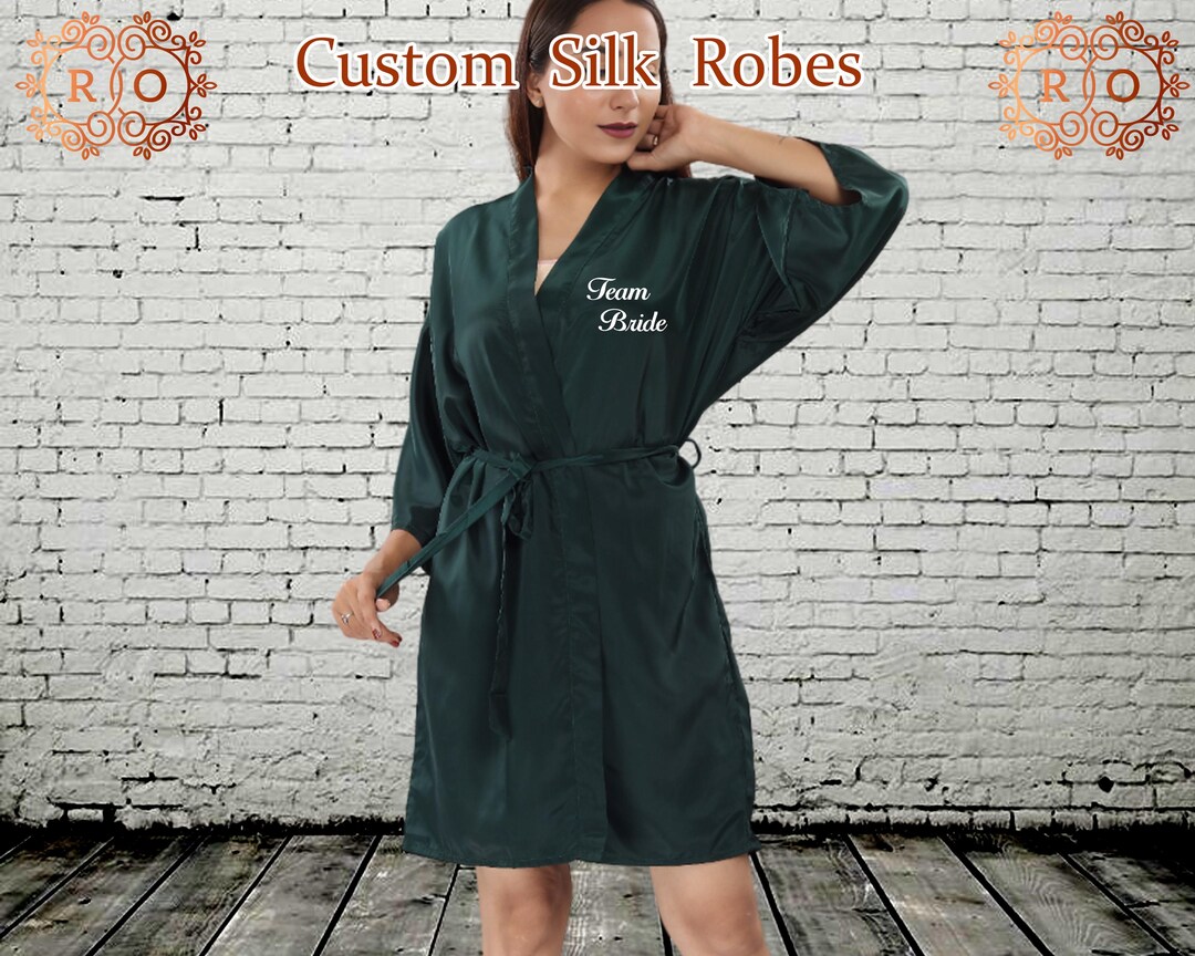 Plus Size Silk Robes 3XL 4XL 5XL 6XL Satin Robes Personalized Bridal ...