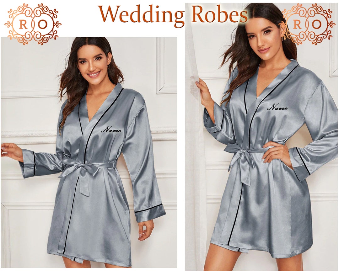 Personalized Piping Wedding Robes Bachelorette Robes Getting Ready ...