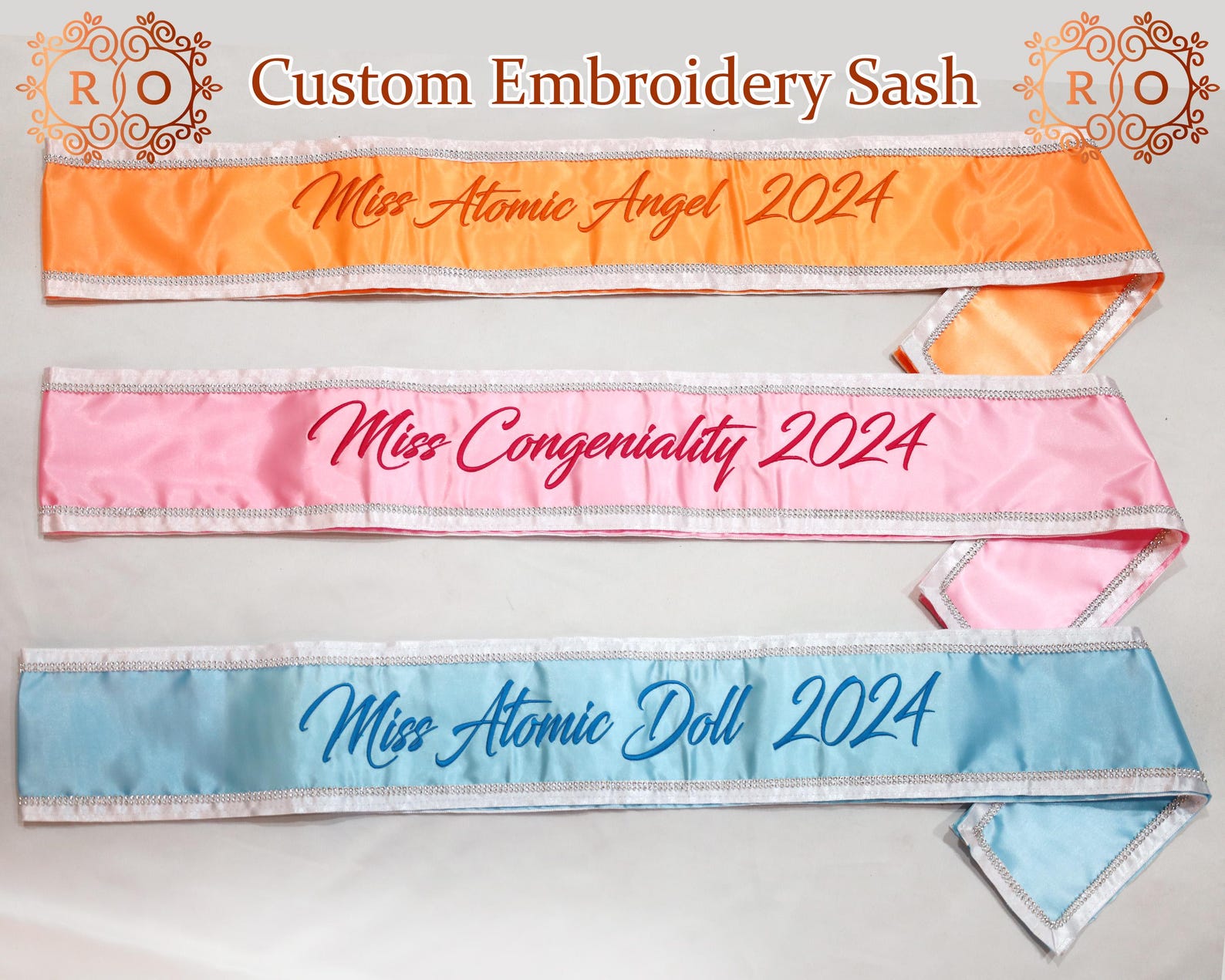 Customized Embroidery Lace Sash Custom Lace Sash Lace Sash Customize ...