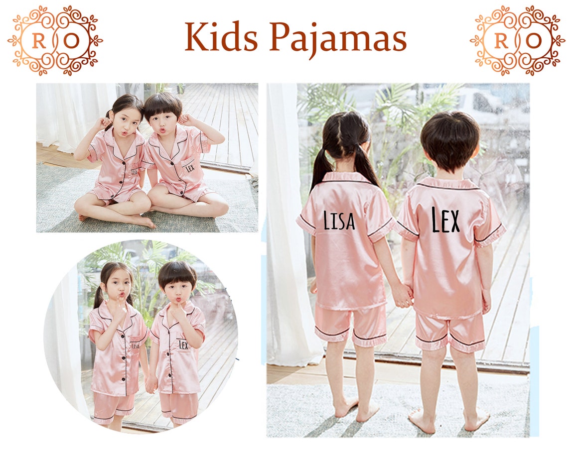 Kids Personalised Pyjamas With Piping Monogram Pjs - Etsy
