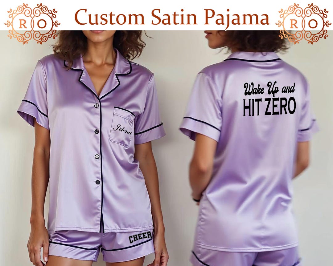 Customized Wake up & Hit Zero Pajama Set Custom Pyjamas Set Custom ...