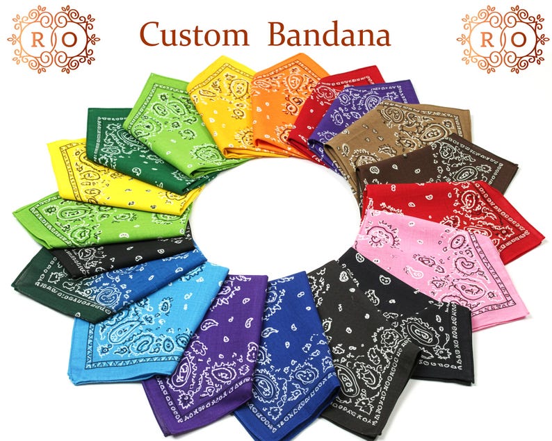 Your Text Bandana, Personalized Bandana for Team Groom, Bag Bandana ...