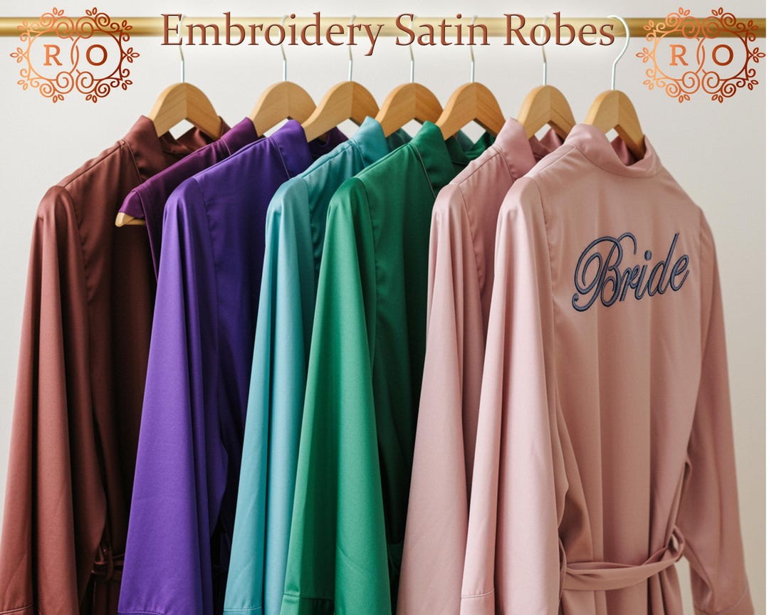 Bride Embroidered Robes Wedding Robe Custom Robes Bridal Party Robes ...