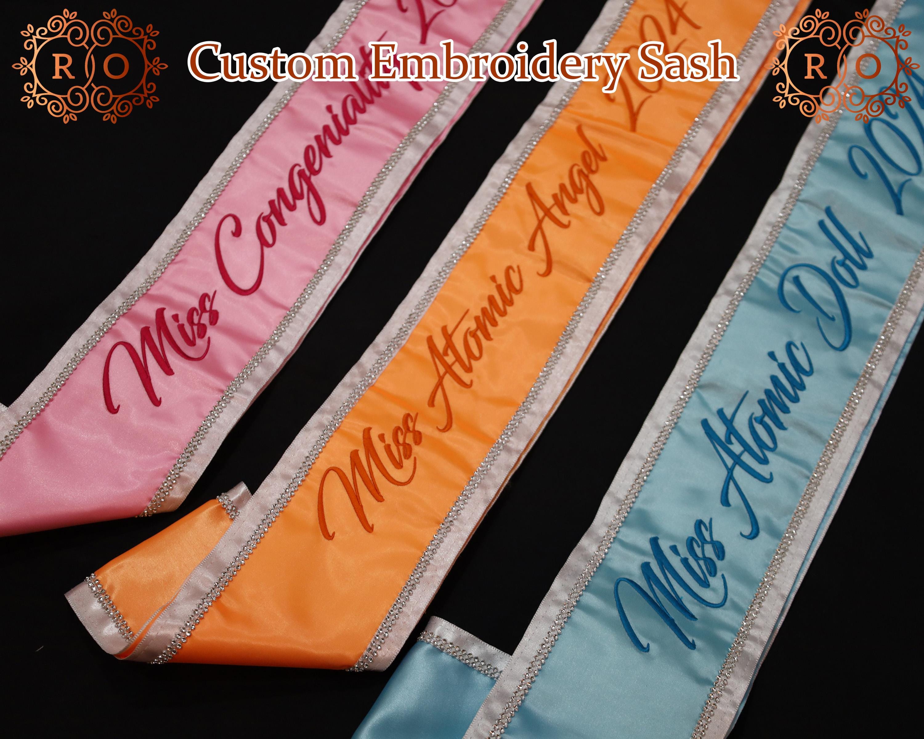 Customized Embroidery Lace Sash Custom Lace Sash Lace Sash Customize ...