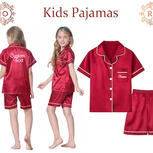 Custom Satin Pajamas Sleepover Birthday Pajamas Personalized - Etsy