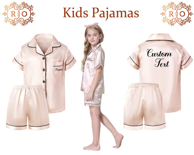 Kids Personalised Pyjamas With Piping Monogram Pjs - Etsy UK