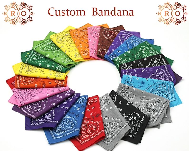 Your Text Bandana, Personalized Bandana for Team Groom, Bag Bandana ...