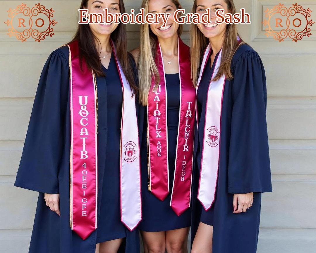 Custom Embroidery Graduation Stole, Custom Graduation Stoles/sashes ...