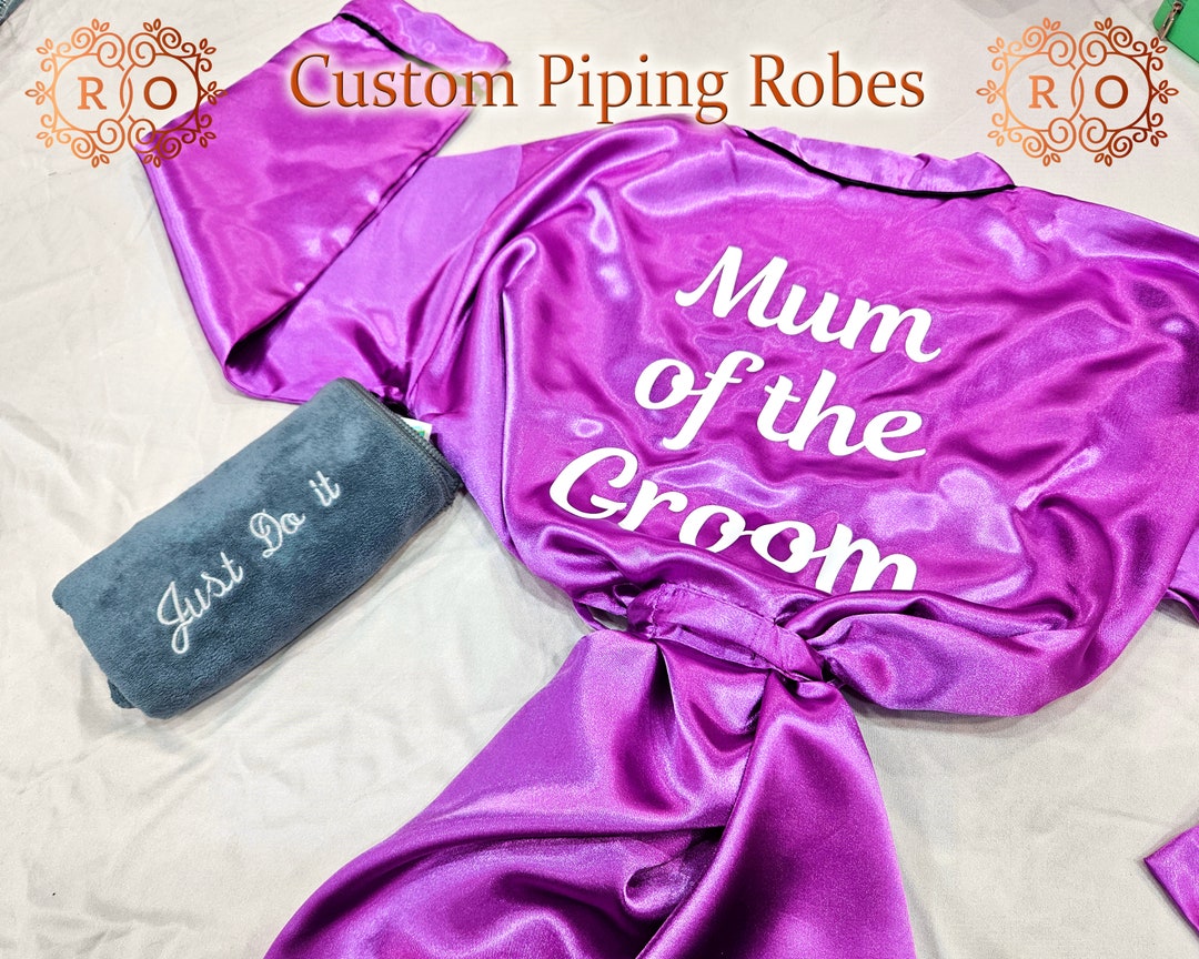 Personalized Piping Wedding Robes Bachelorette Robes Getting Ready ...