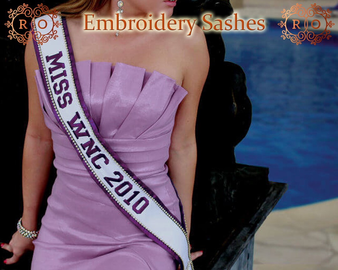 Personalized Embroidery Lace Sash Custom Lace Sash Lace Sash Customize ...