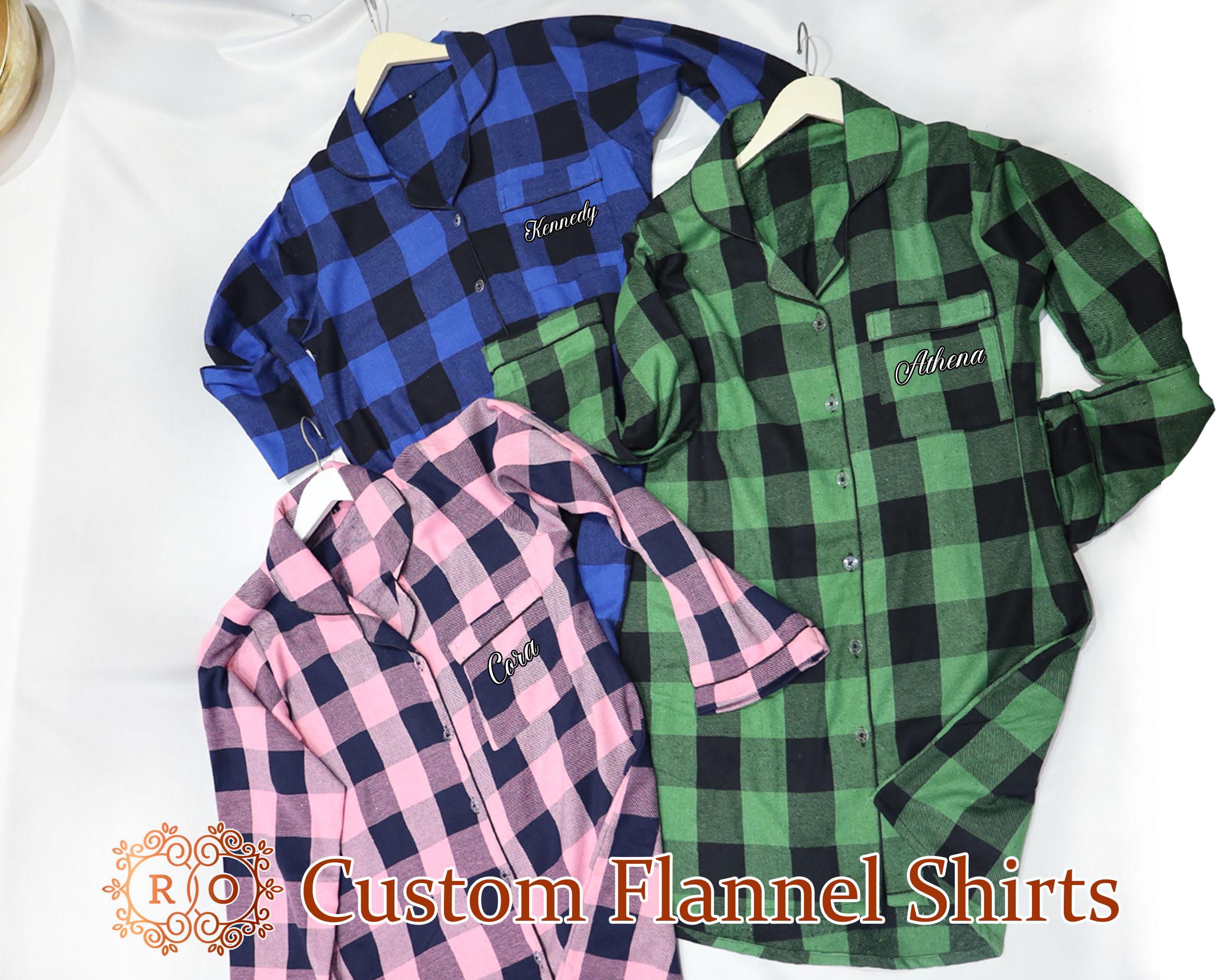 Bridesmaid Flannel Shirts, Custom Bridal Flannel Shirt, Bridesmaid ...