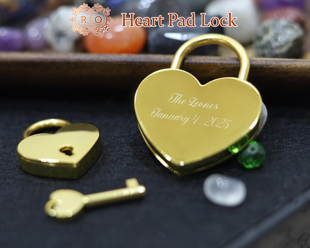 Heart Shape Padlock, Personalized Engraved Padlock, Love Lock, Engraved ...
