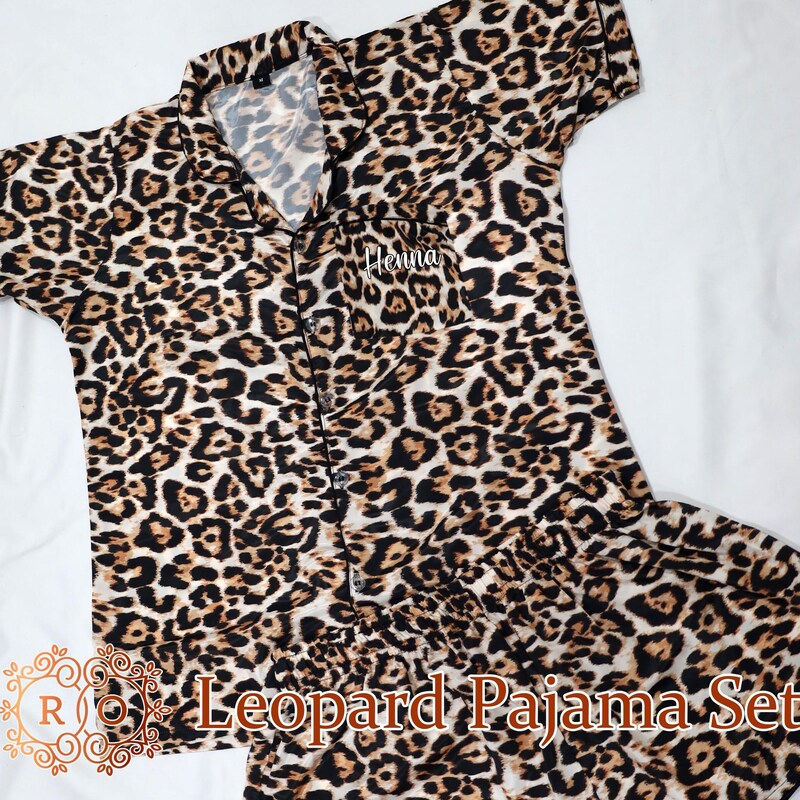 Leopard Print Silk Pajamas - Etsy