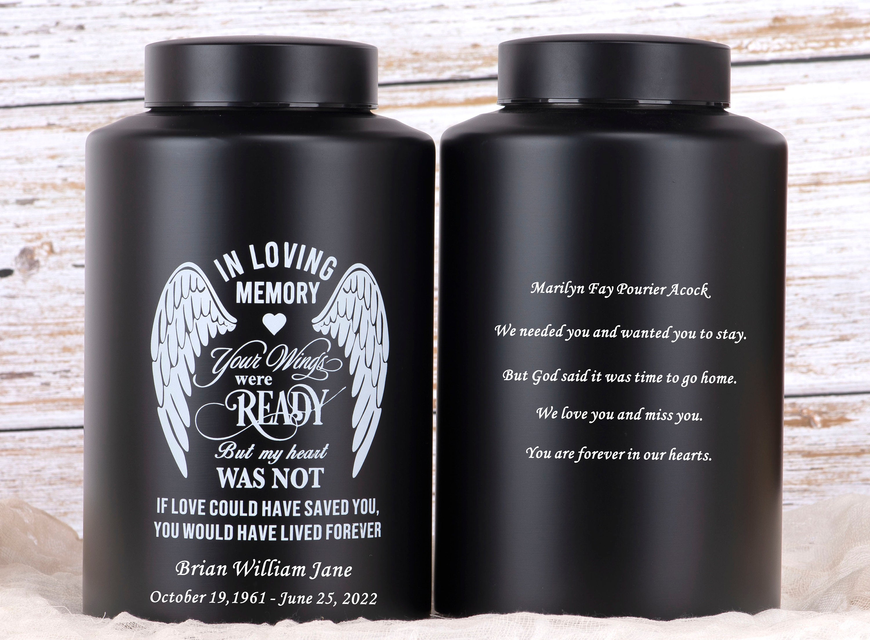 Custom Engraved Urn for Human Ashes Adult Male Female Memorial - Etsy ...