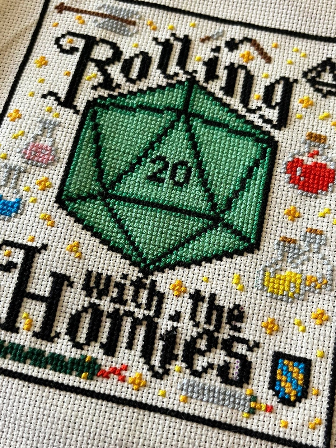 Cross Stitch Pattern - Dungeons and Dragons - Dice - D20 TTRPG - Etsy