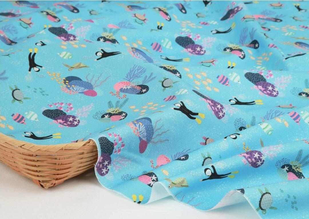 Scuba Diving - Zentex Woven Cotton Fabric - Etsy