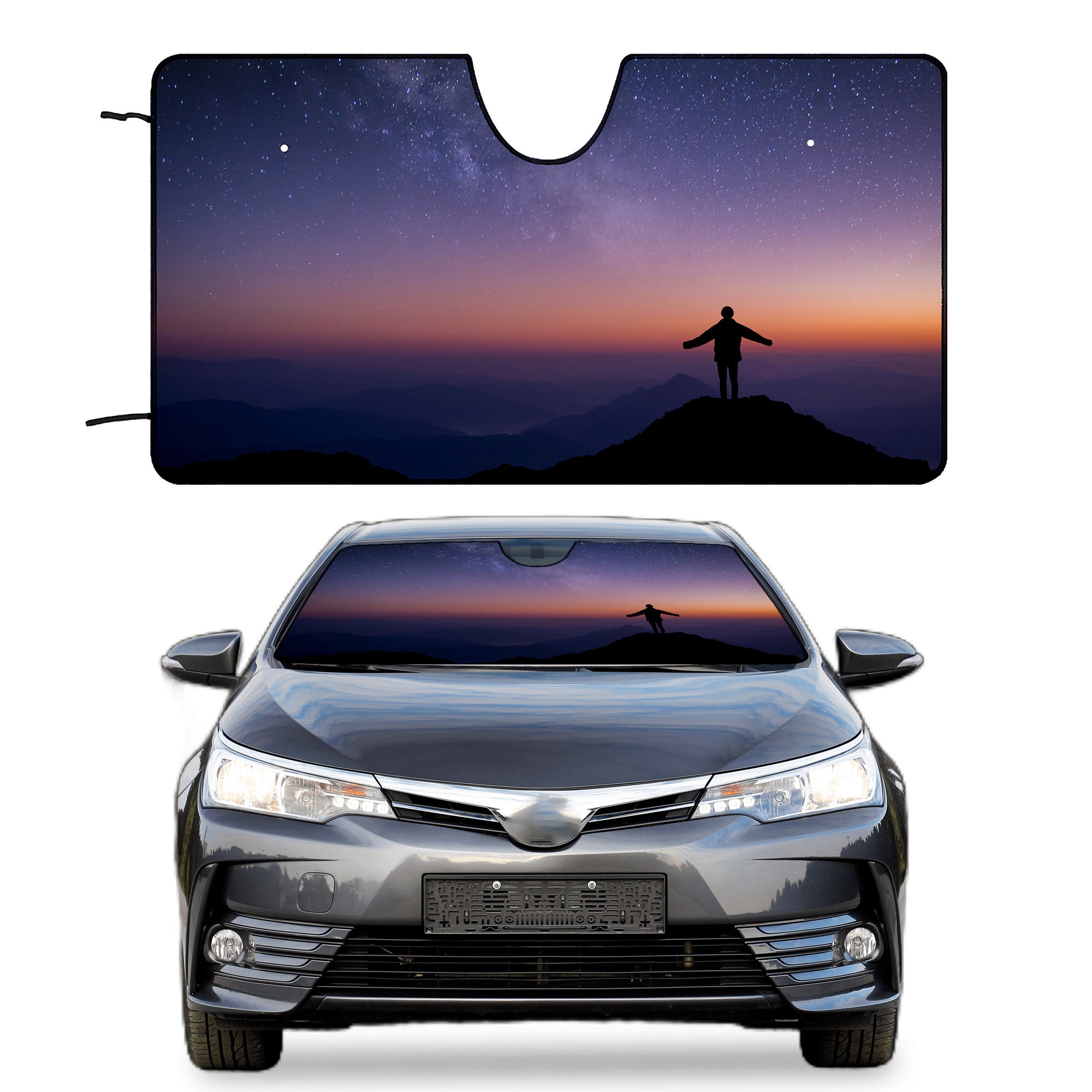 Star River silhouette car windshield, Backpacker theme sunshade,Gift ...