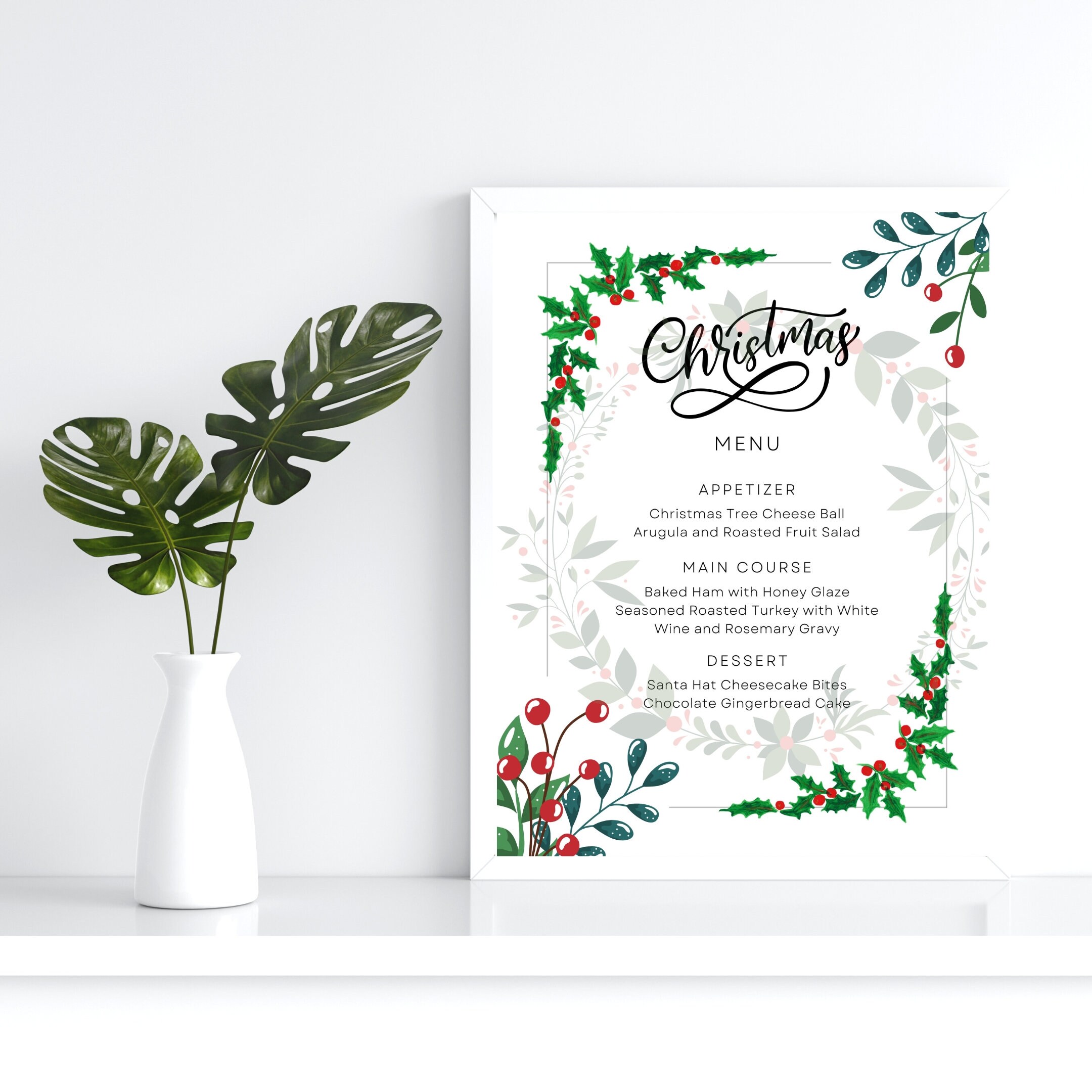Christmas Menu Planner, Printable Menu, Printable Christmas Menu ...
