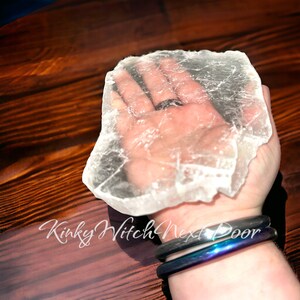 Natural Clear Selenite Crystal Slabs With Stands Included. Raw Clear ...