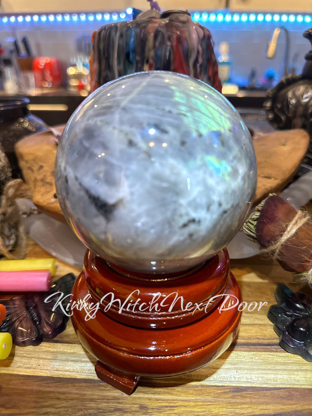 Excellent Quality Rare Sunset Flash Large Labradorite Sphere ...