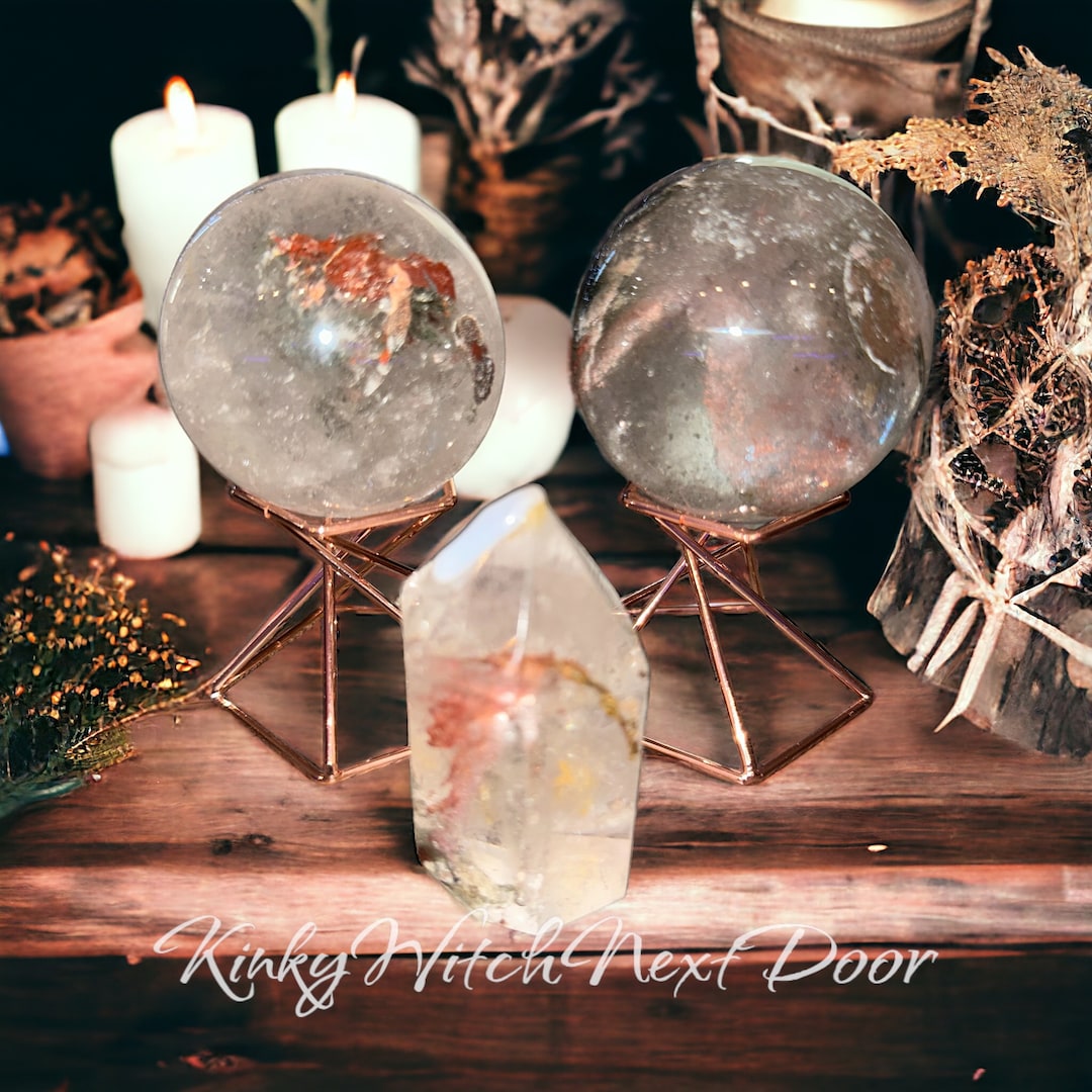 Garden Quartz Crystal; Garden Quartz Sphere and Tower; Lodolite Crystal ...