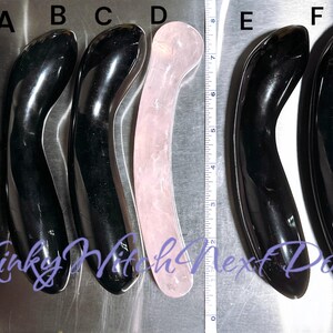 Crystal Massage Wand-curved Rose Quartz and Obsidian Massage Wands ...