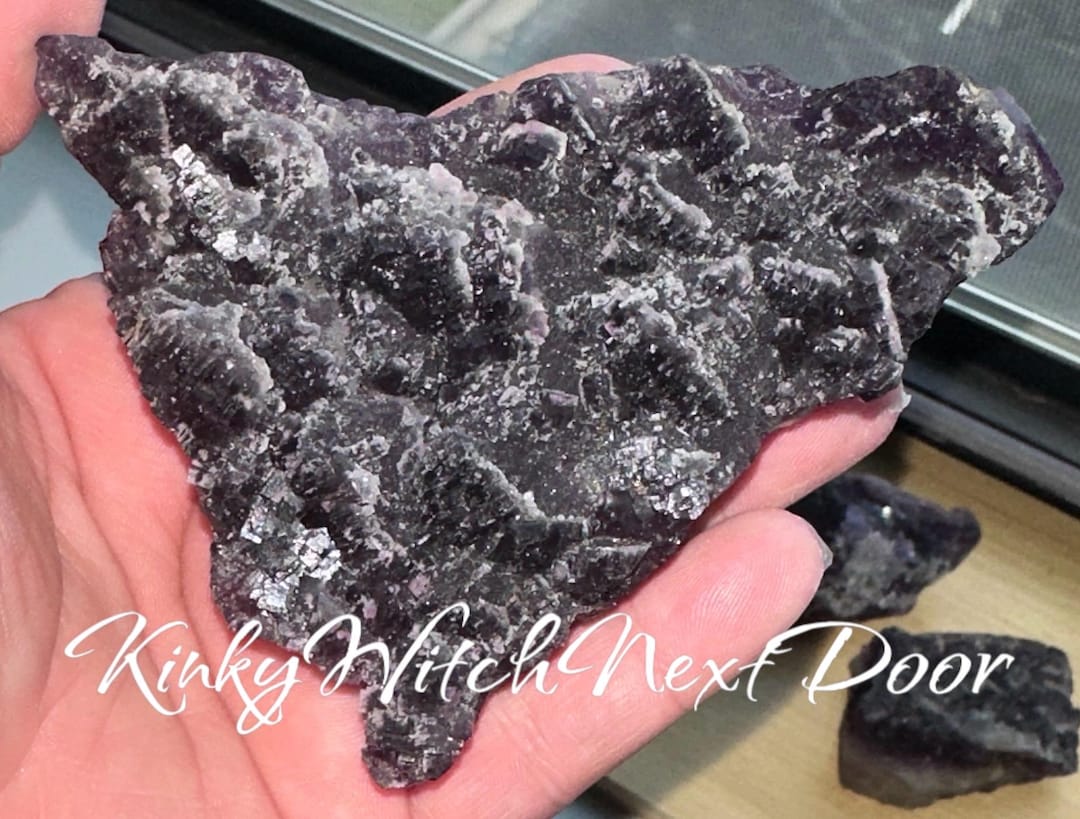 Sugar Fluorite Specimen-black Rose Fluorite-uv Reactive Black Rose ...