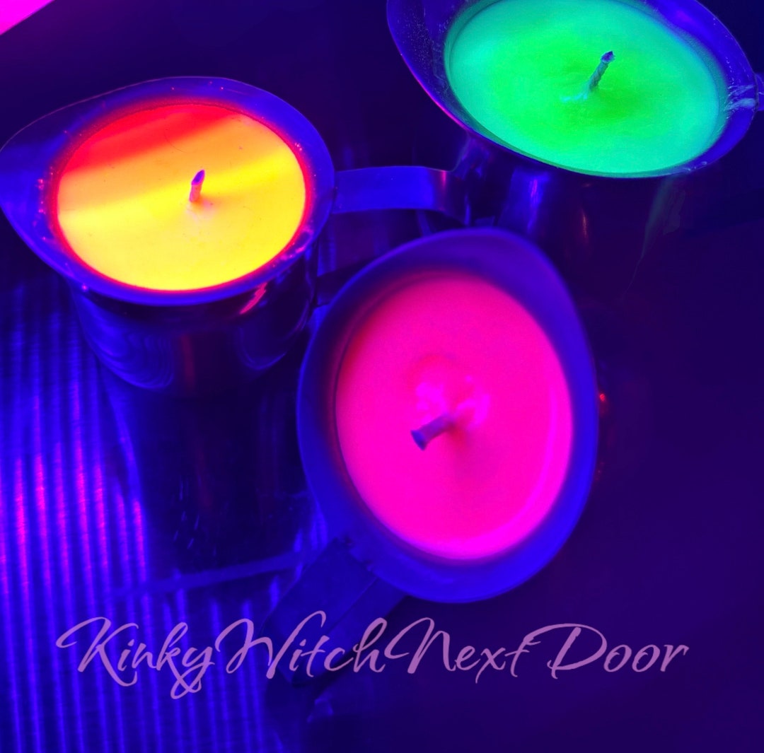 3 Pack BUNDLE UV or Black Light Wax Play Candle Kit Pourable Pitcher Candles *see Desc. for ...