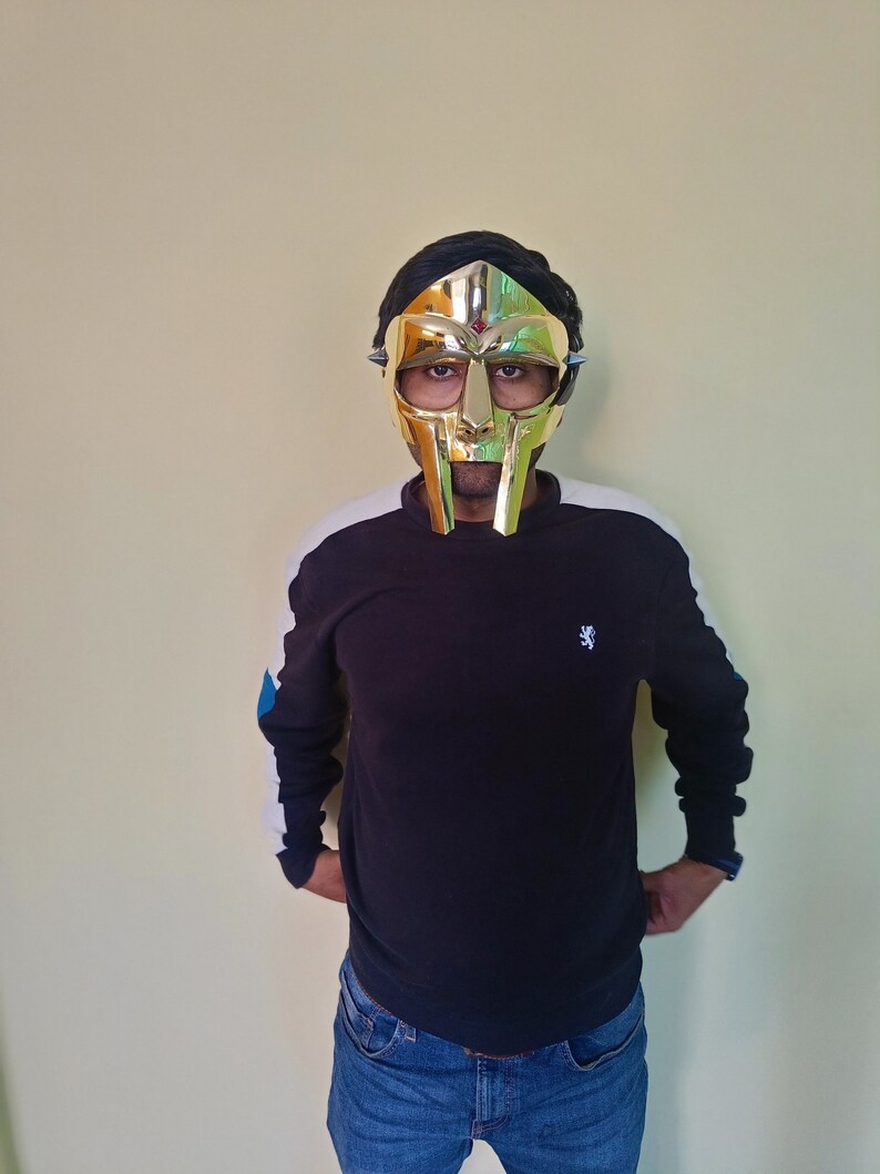 MF Doom Gladiator Mask Mad-villain Golden Finish Brass Face Armor ...
